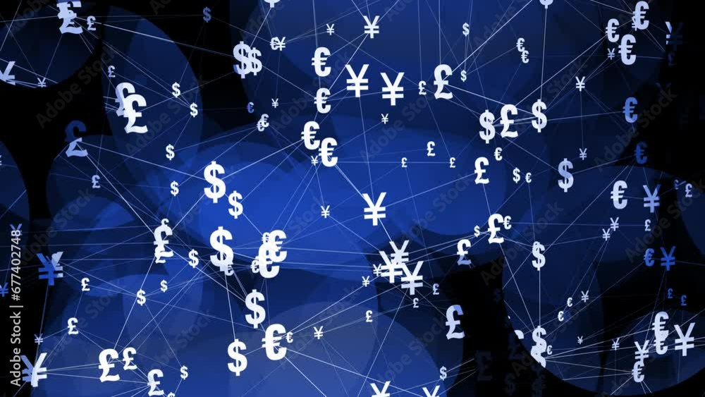 Financial freedom animated currency symbols celebrating wealth and ...