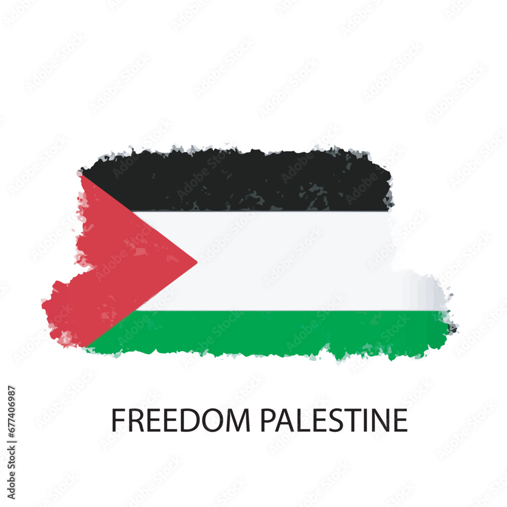 Palestine flag freedom isolated on white background. free palestine ...