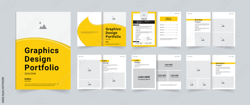 Modern Graphics design portfolio template or portfolio design with ...
