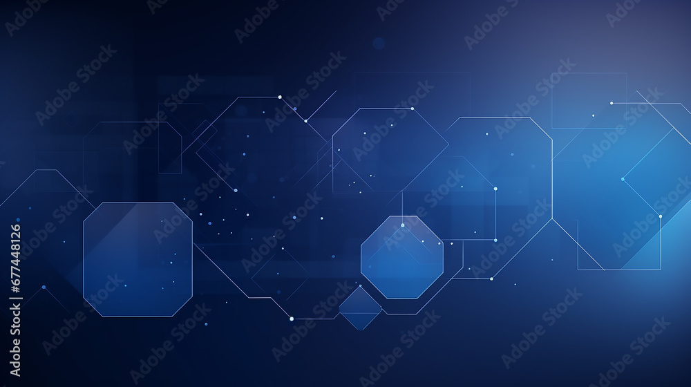 Abstract Elegant blue square technology and bright color Background ...