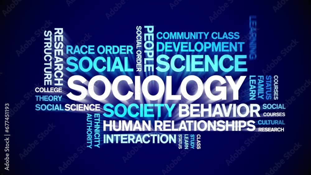Sociology animated tag word cloud;text design animation kinetic ...