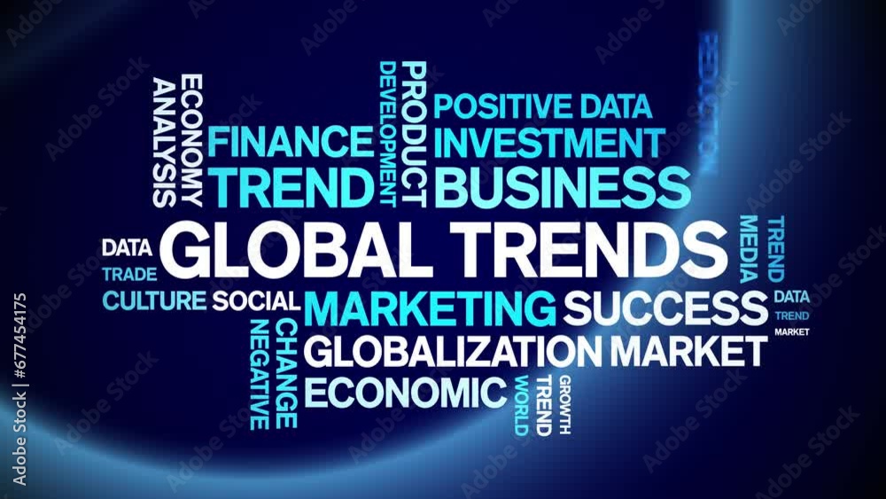 Global Trends animated tag word cloud;text design animation kinetic ...