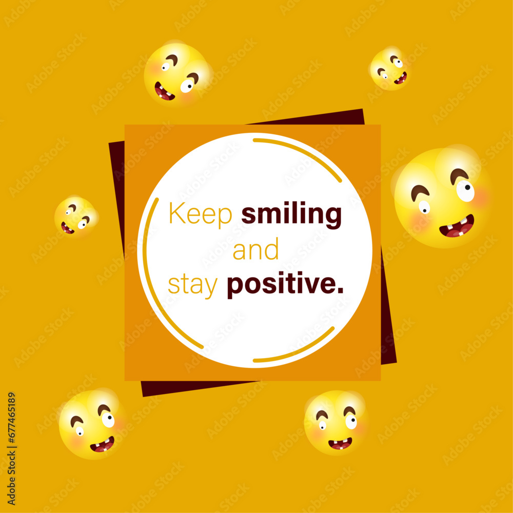 world smiling day concept poster design with emojis on yellow ...