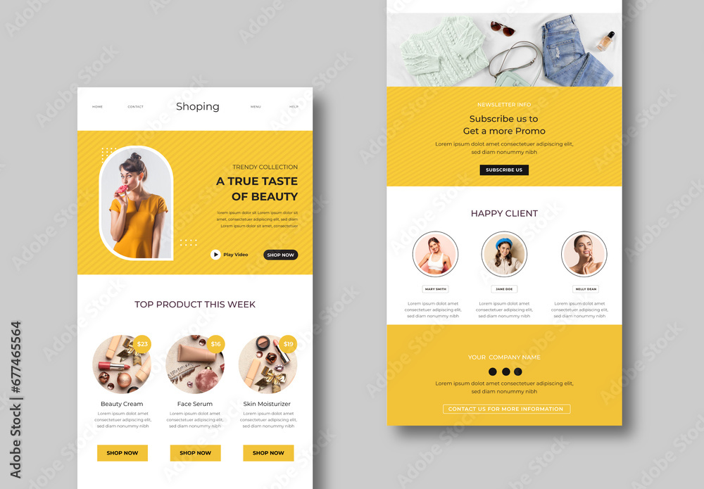 Fashion Email Newsletter Layout Stock Template | Adobe Stock