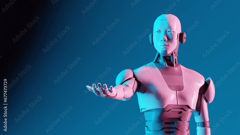 3D Robot Holding Two Choices in His Hands, Yes and No Symbol, Red X ...