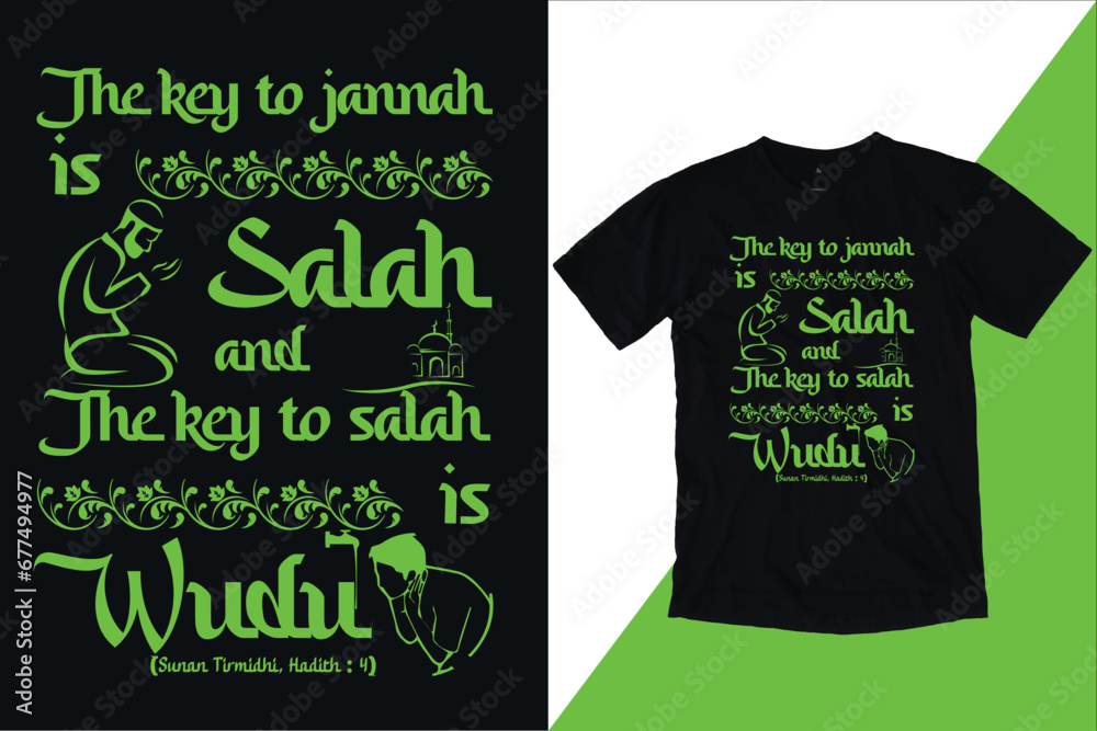 The key to Jannah is salah and the key to salah is Wudu || Typography t ...