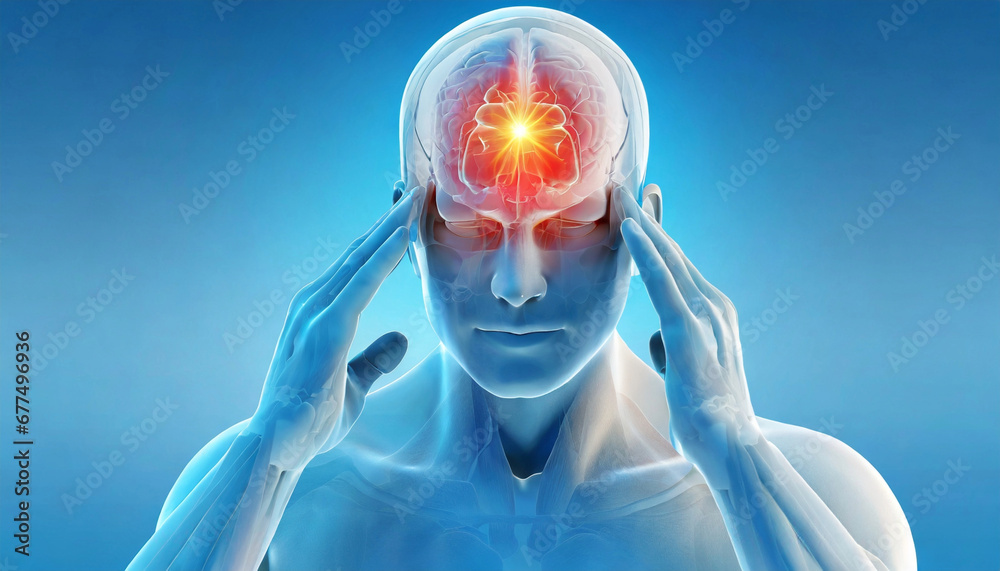 3D Visualization Illustration of Headache Anatomy, 3D Exploration of ...