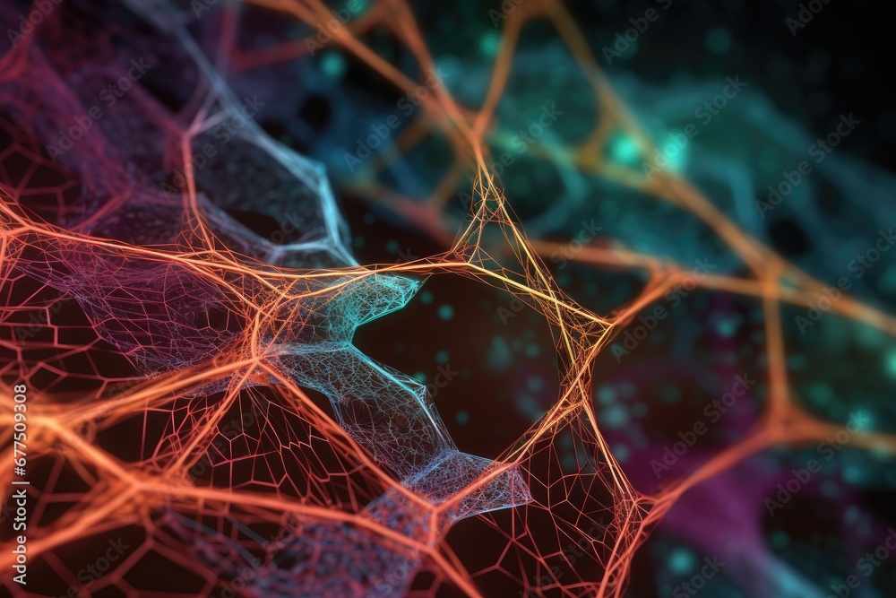Obraz Nebula Neural Colorful Brain Cell Energy Connections, Brain Dots ... Obraz Nebula Neural Colorful Brain Cell Energy Connections, Brain Dots ...
