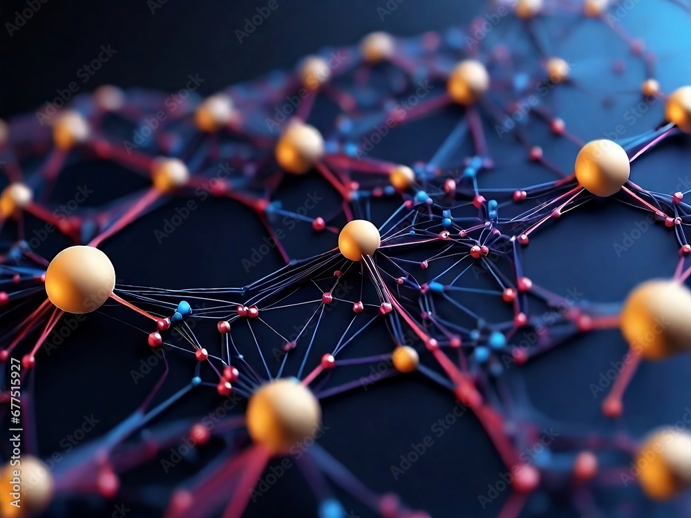 Abstract technology background of a quantum computing system with a cyber network grid and ...