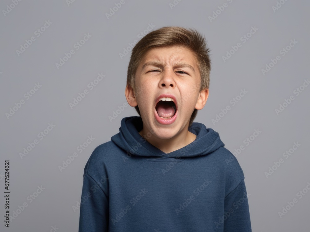 Angry preteen boy with sad expressions, screaming and crying Stock ...