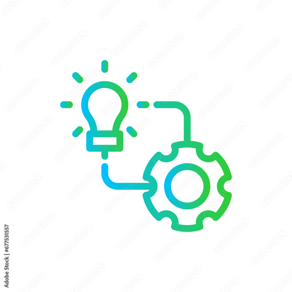 Implementation project development icon with blue and green gradient ...
