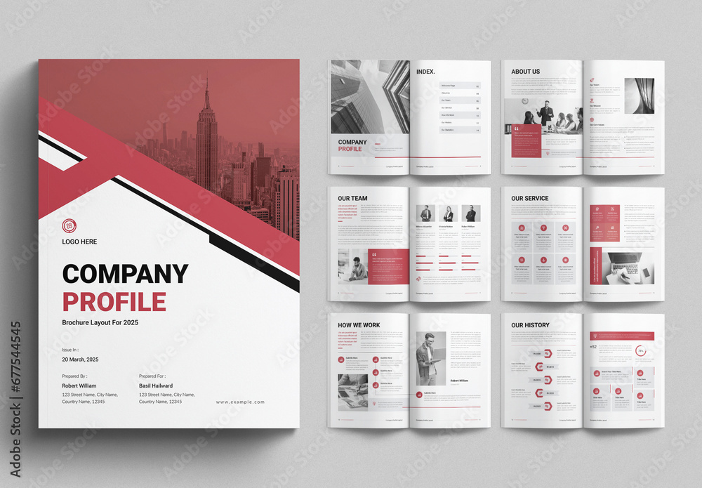 Company Profile Layout Design Template Stock Template | Adobe Stock