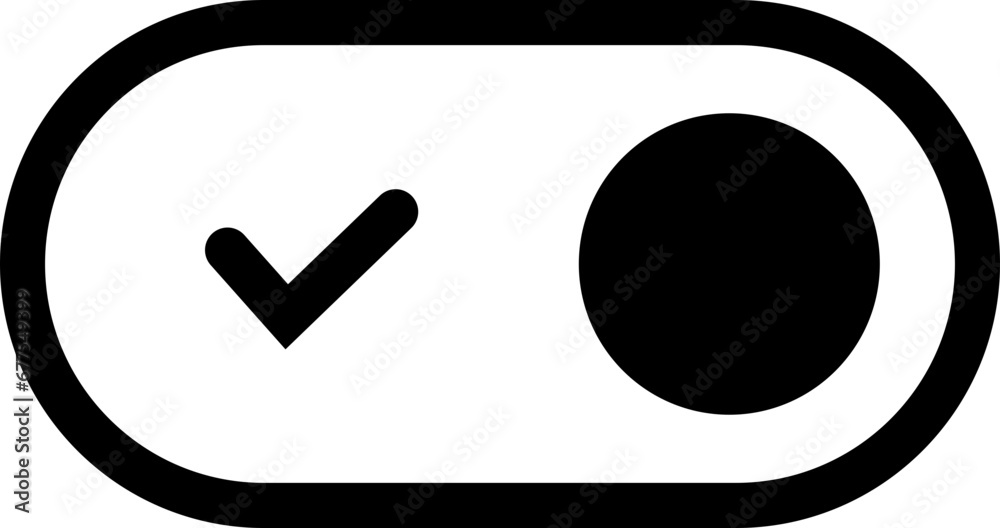 Black On toggle switch button Icon. Switch toggle button ON Element ...