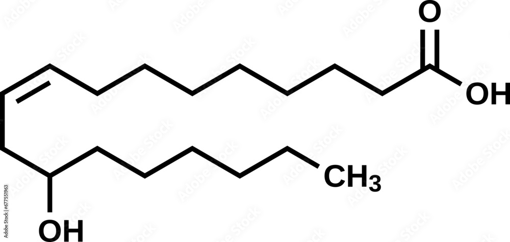 Póster Ricinoleic acid structural formula, vector illustration – Cuadro ...