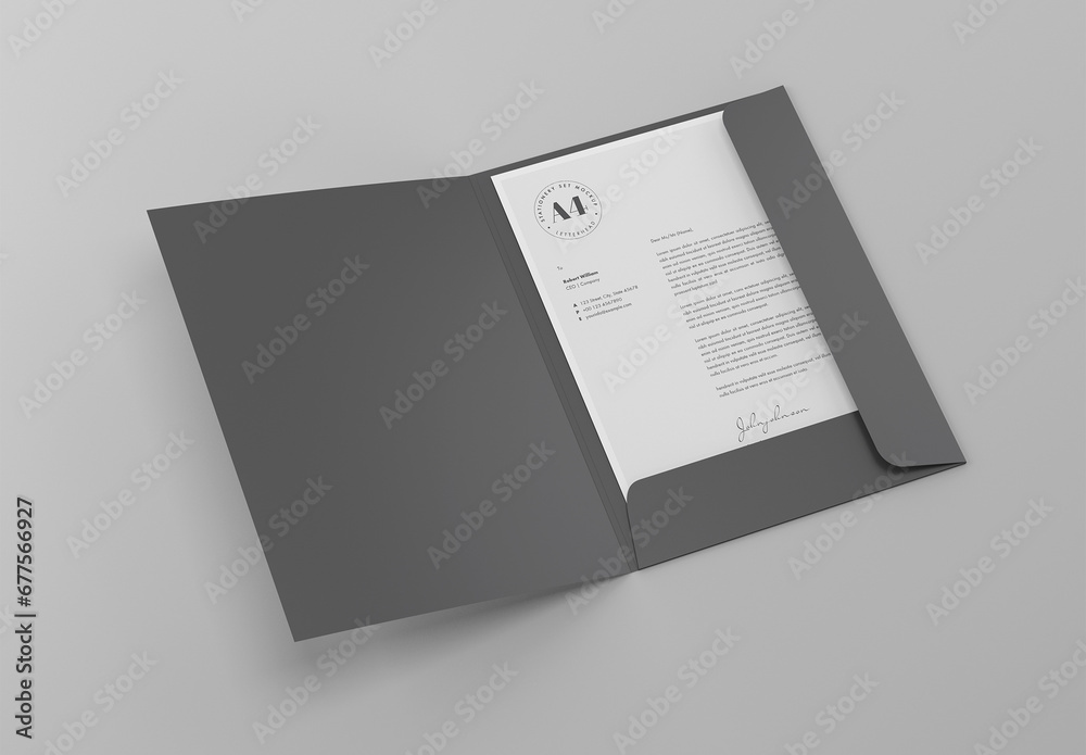 Folder and Letterhead Mockup Stock Template | Adobe Stock