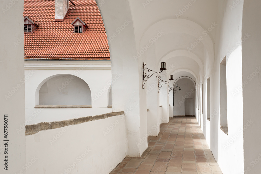 Archway, long arch window gallery corridor, aesthetic old historical ...