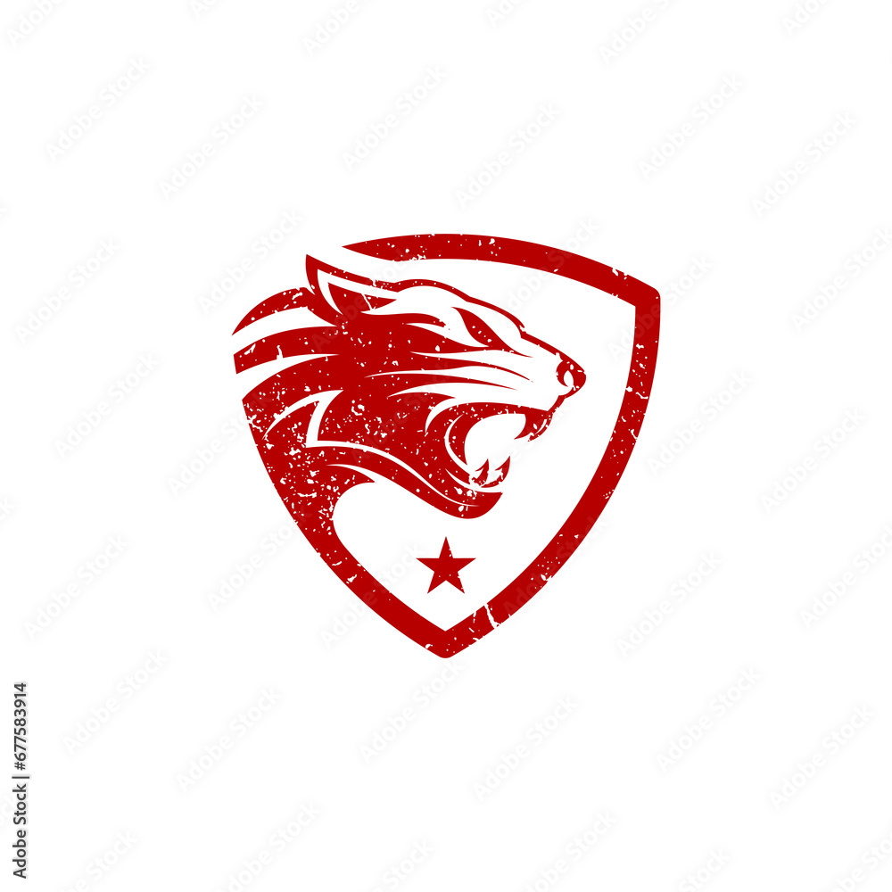 tiger shield logo design template ,tiger head logo ,Element for the ...