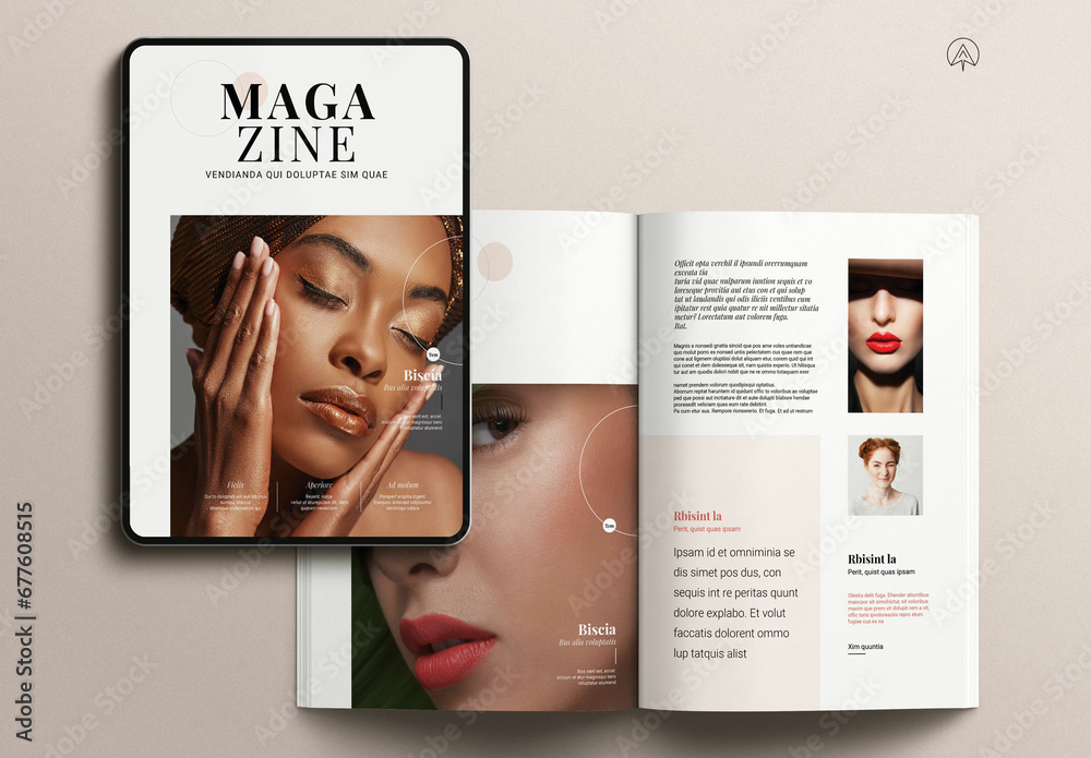 Beauty Magazine Layout Stock Template | Adobe Stock