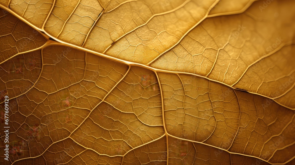 beautiful leaf golden flora macro illustration natural background ...