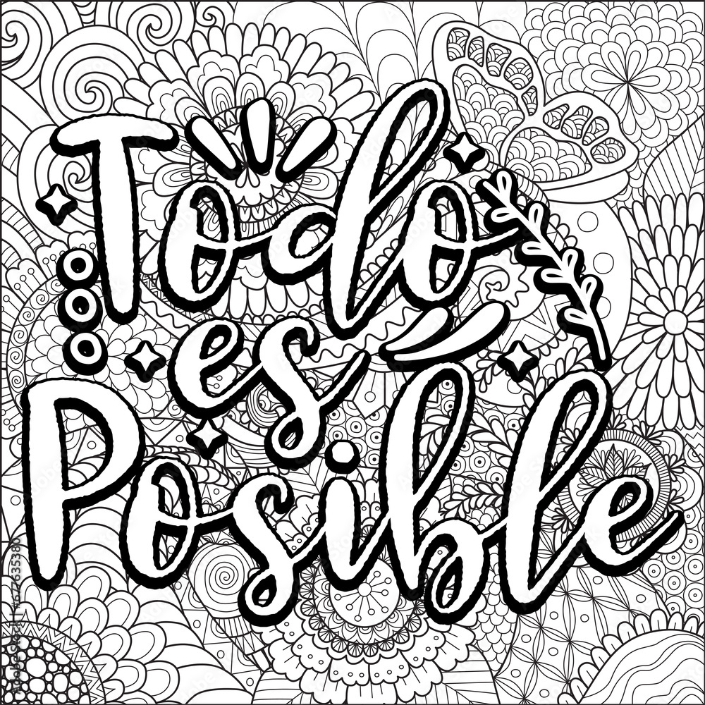motivational quotes coloring pages design. yourself words coloring book ...