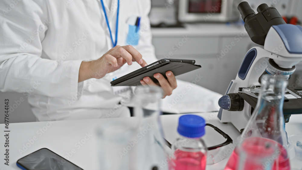 Expressions of a professional caucasian male scientist with his hands ...