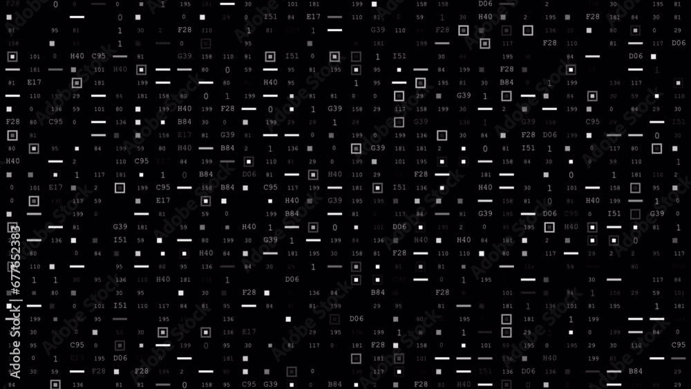 Random elements, Numbers, text .PNG alpha.Looping HUD UI digital ...