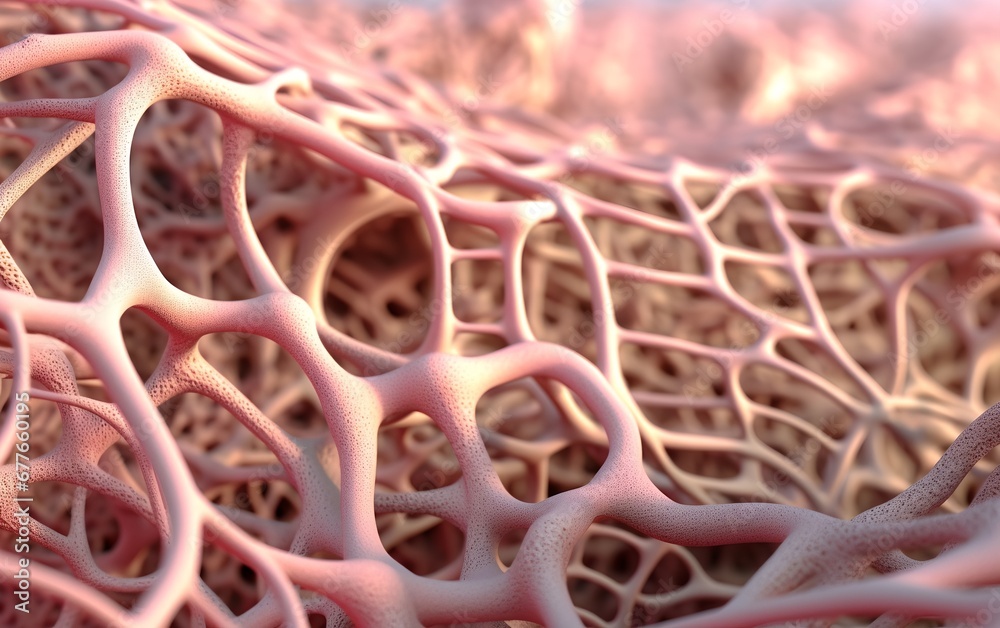 Bone tissue macro, structure of human bone tissue. Stock Illustration ...