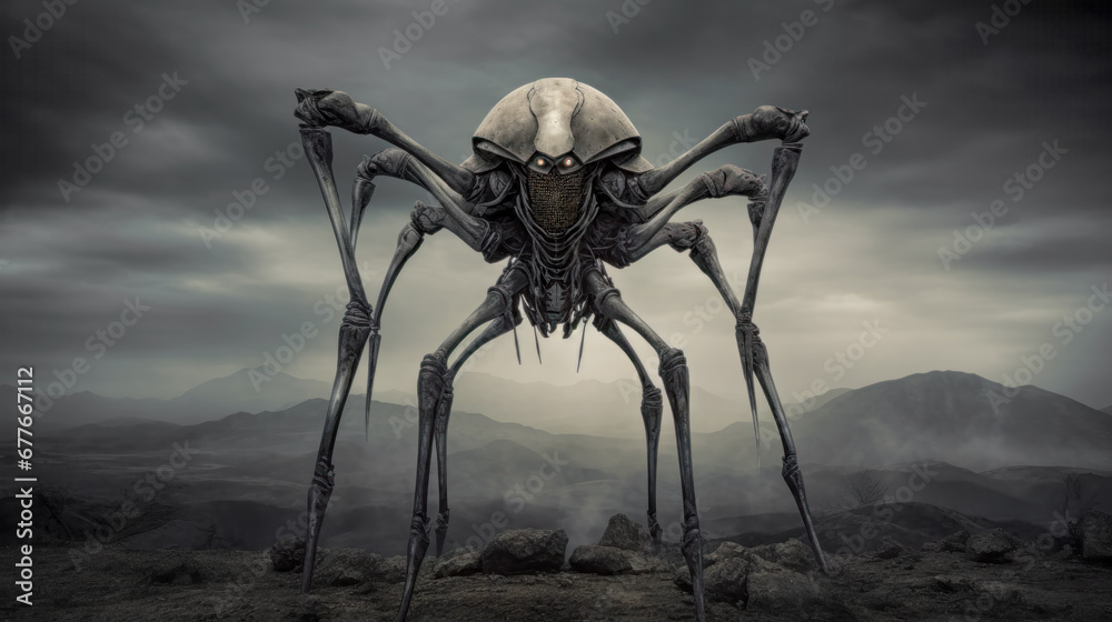 Alien Creature Insect Visit Earth in the Desert Wallpaper Poster ...
