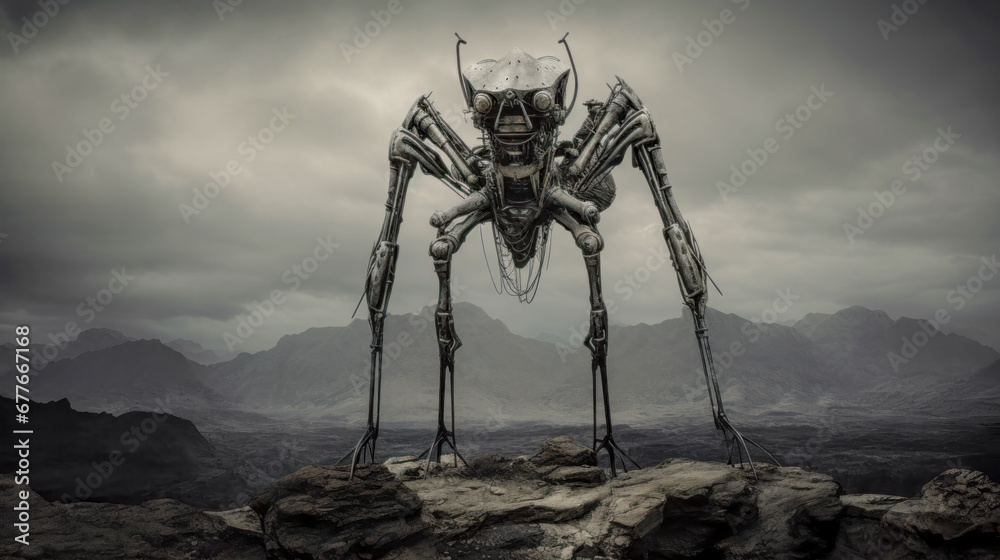 Alien Creature Insect Visit Earth in the Desert Wallpaper Poster ...