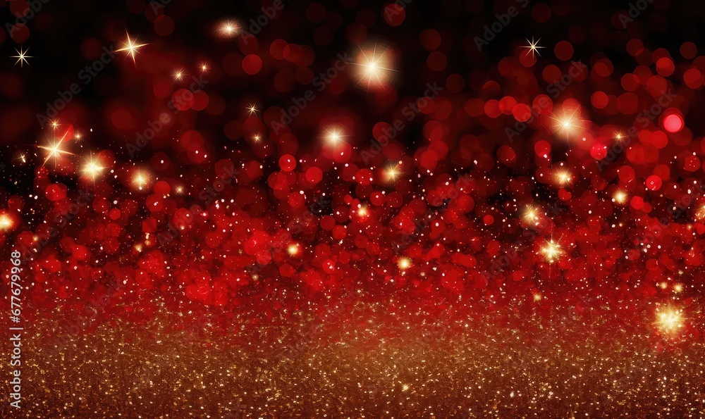 Abstract Bokeh Design, Black Red Gold Glitter Display Background Is ...