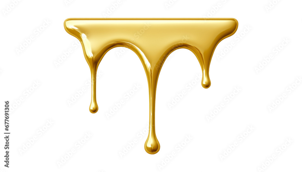 melted gold dripping isolated on transparent background cutout Stock ...