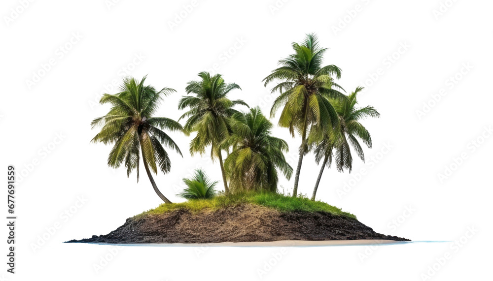 palm trees on the beach isolated on transparent background cutout Stock ...