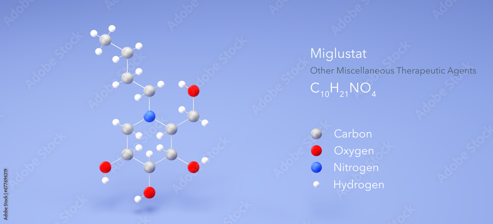 miglustat molecule, molecular structures, miscellaneous therapeutic ...