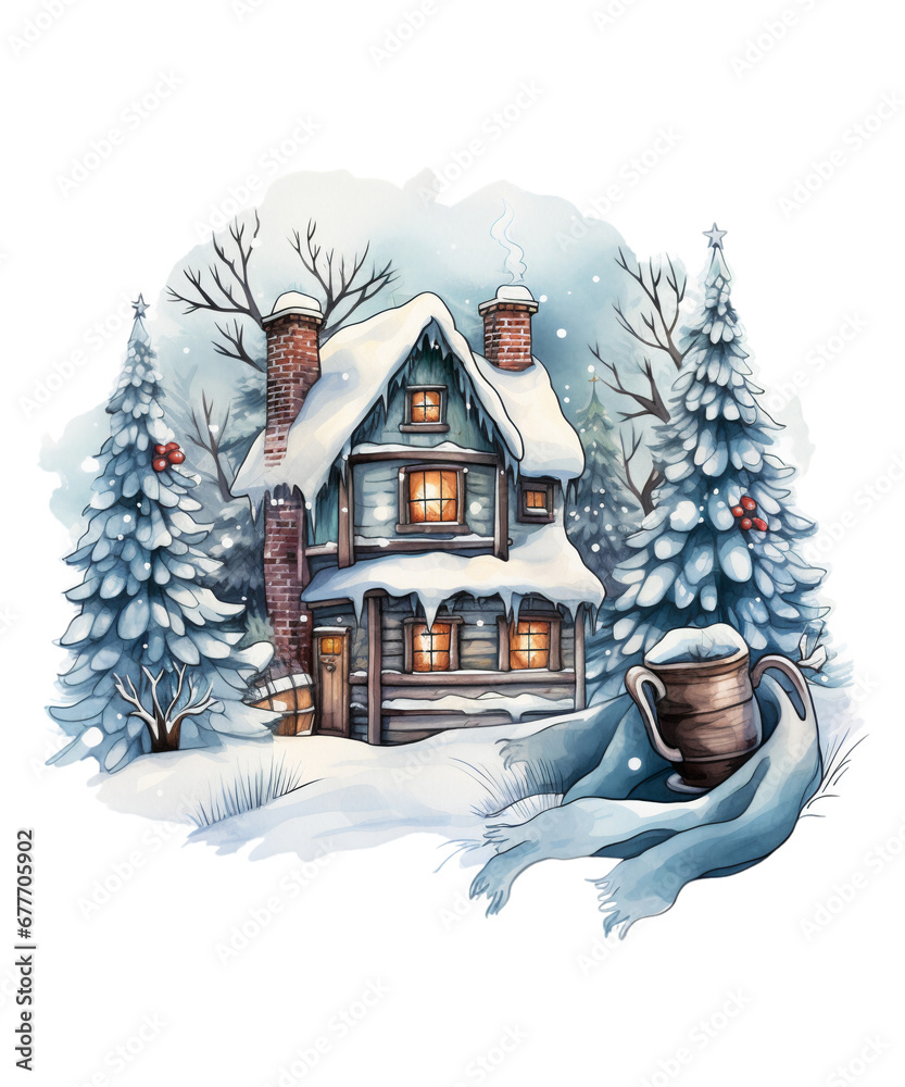 Winter Cozy Scenes Illustrations, Cozy Winter Scenes Sublimation ...