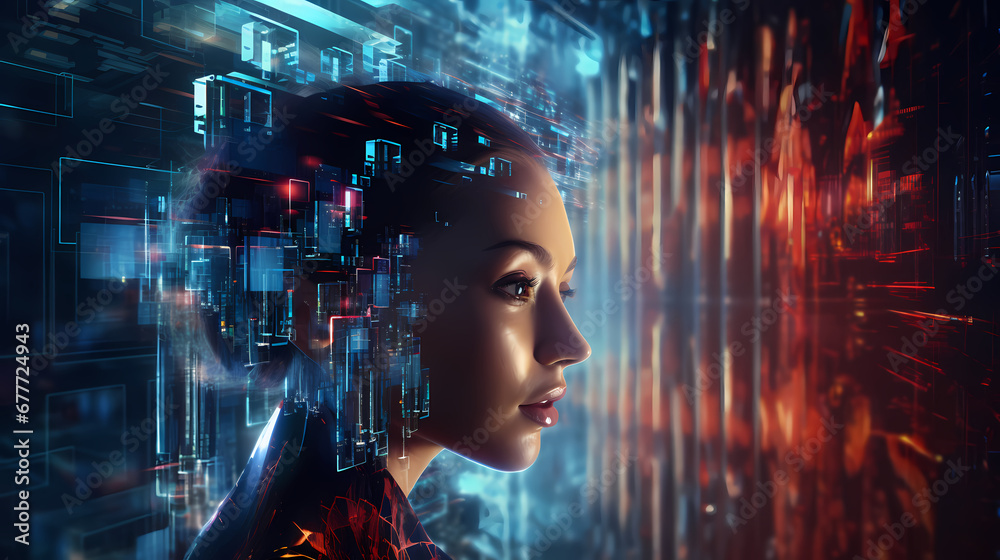 Abstract and futuristic, artificial intelligence poster web page PPT ...