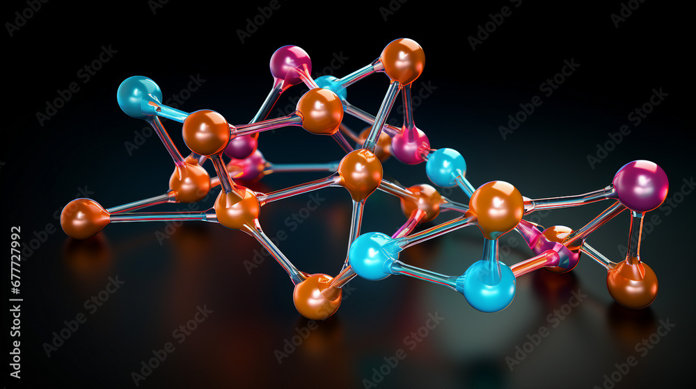 Molecular Structure 3D Model Chemistry Abstract Stock Illustration ...