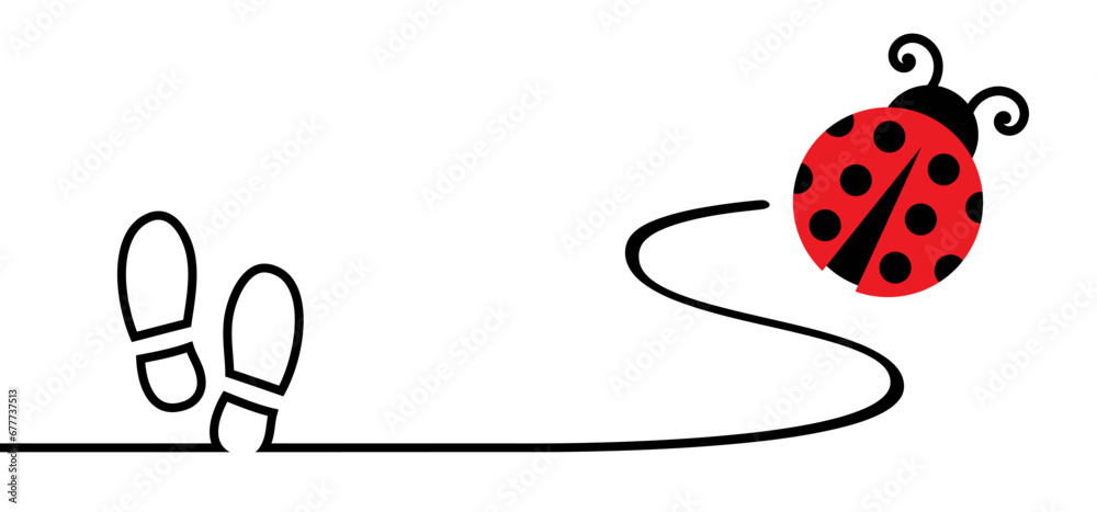 Silent march against senseless violence. Walking route. Ladybug in ...