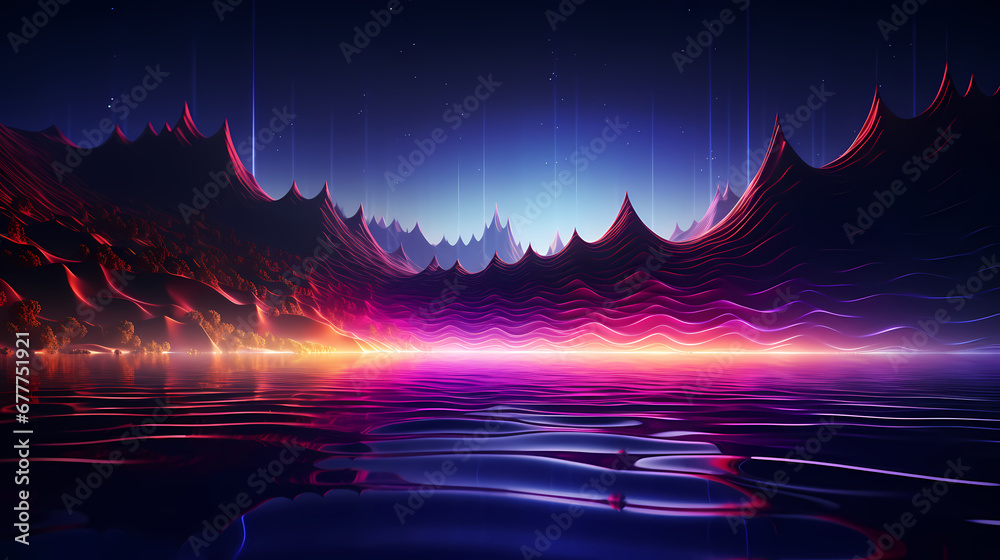 Sound bar releases 360-degree surround sound waves abstract poster web ...