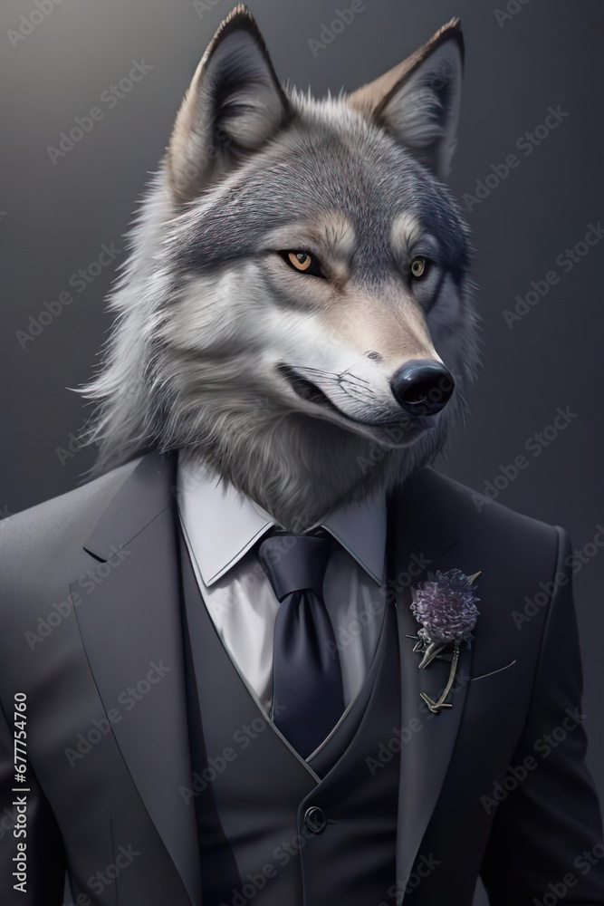 Lobo en traje elegante // Wolf in elegant suit 2 En LucasWildArt ...