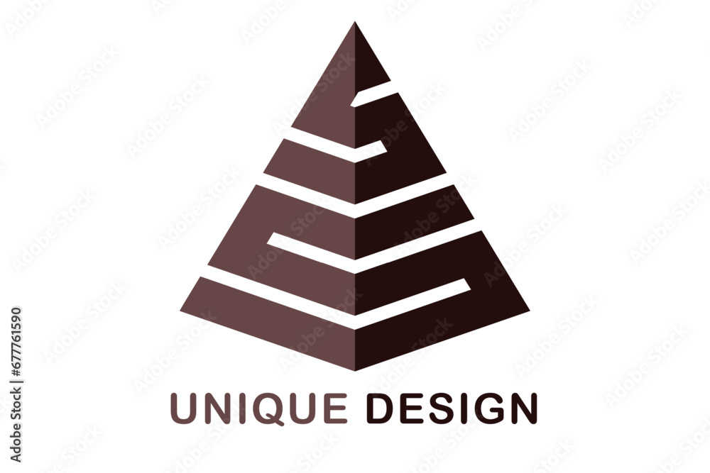 ss logo in unique pyramid of shapes Stock Vector | Adobe Stock