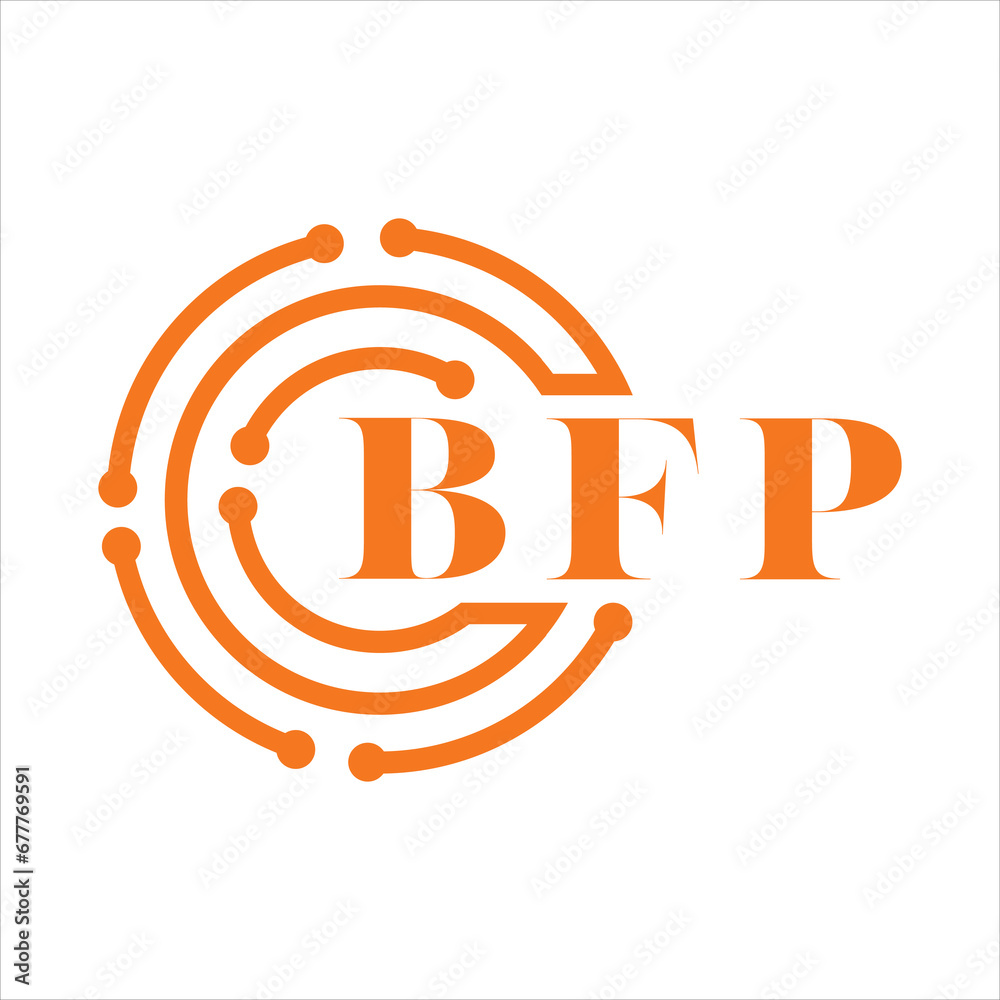 BFP letter design. BFP letter technology logo design on white ...
