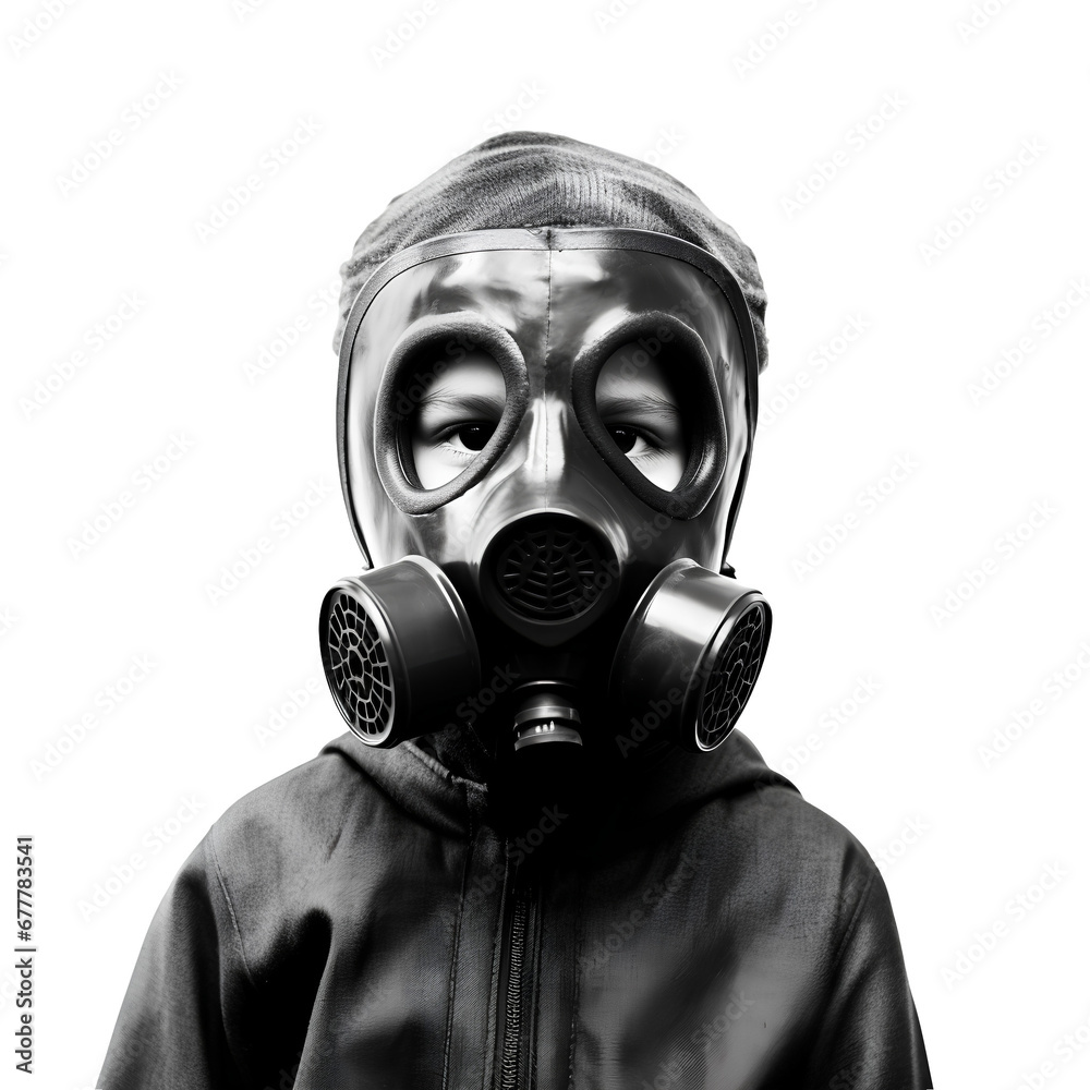 Children wearing gas masks and protecting against germs on PNG ...