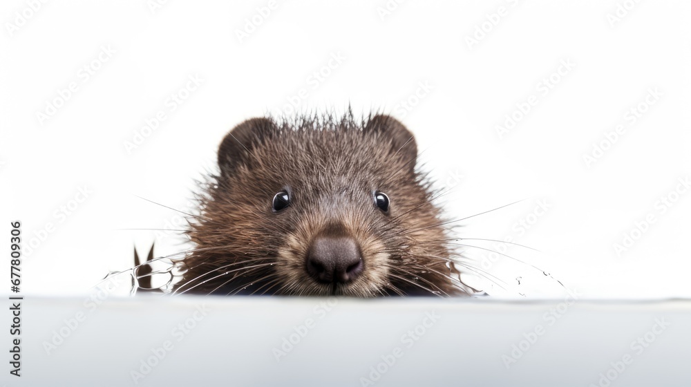 a close up of a rodent looking at the camera with a surprised look on ...