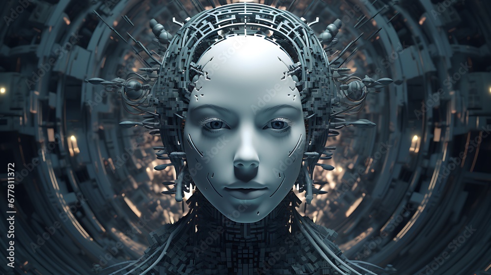 3D abstract art, artificial intelligence, machine learning, deep ...
