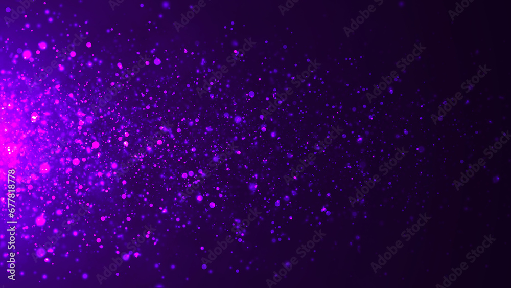 Dynamic wave of glowing particles. Digital technology background ...