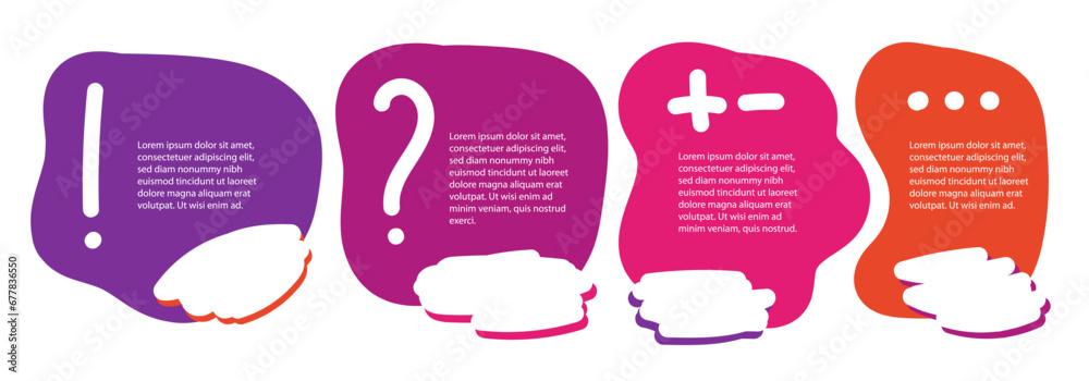 4 steps infographic with hand drawn text box. Step by step instruction. Empty way progress ...