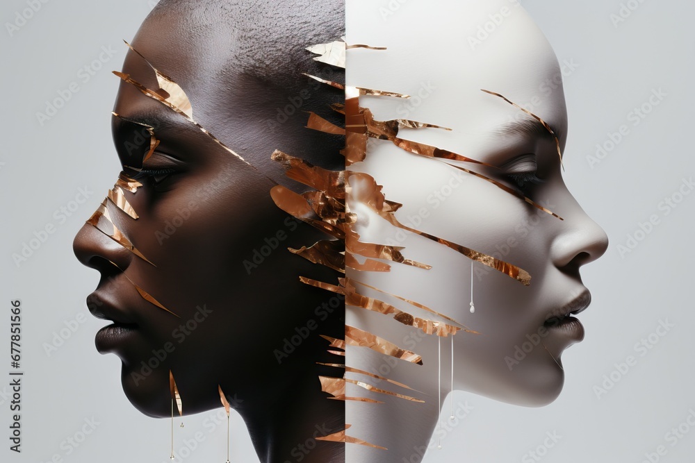 Artistic representation of duality in human identity through a ...