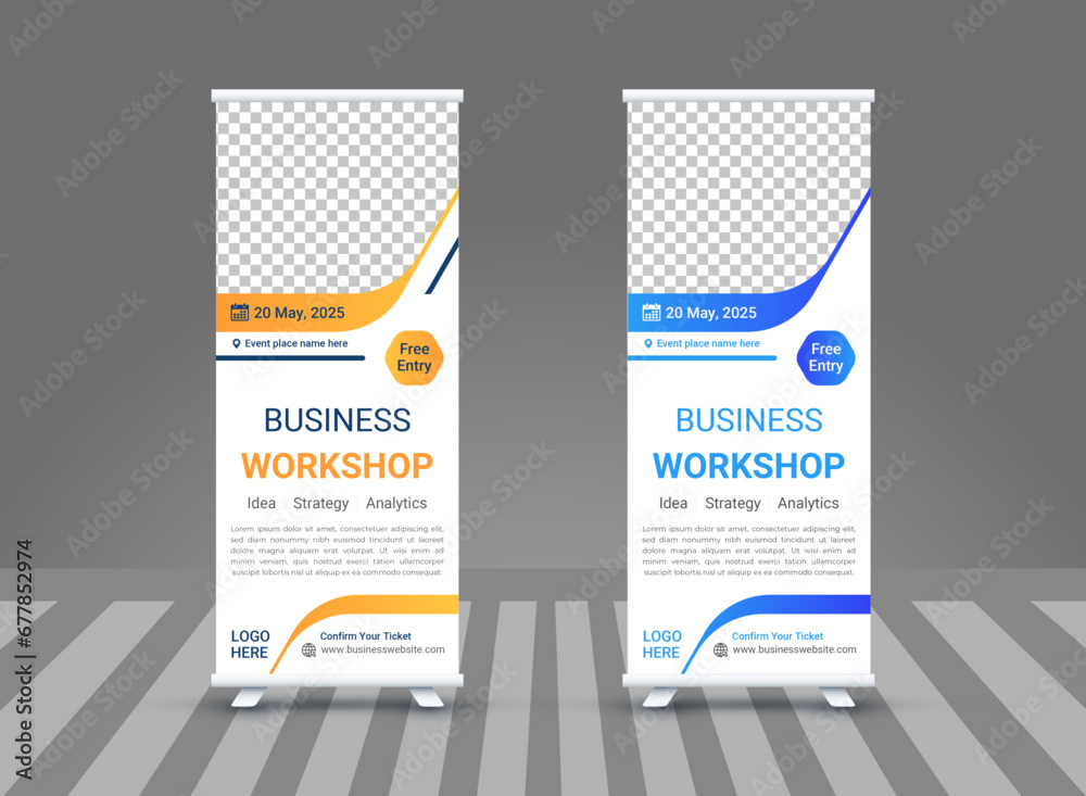 Minimalist corporate rollup banner design , business roll banner design ...