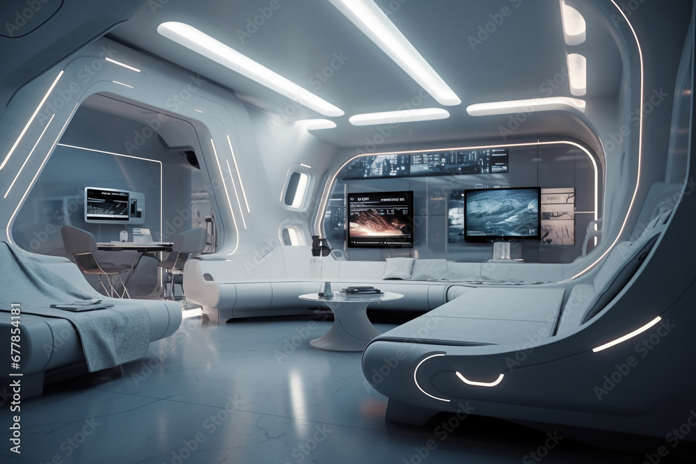 Step into the future with a visionary sci fi futuristic room blending ...