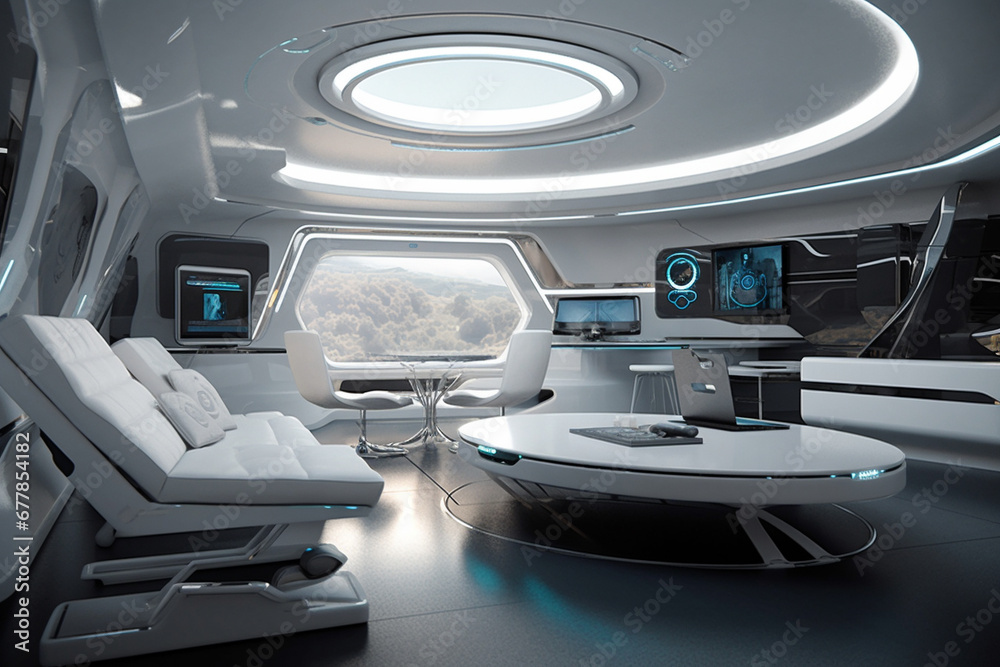 Step into the future with a visionary sci fi futuristic room blending ...